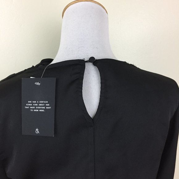 4th Reckless | Tops | Nwt 4th Reckless Black Long Sleeve Slit Cuff ...